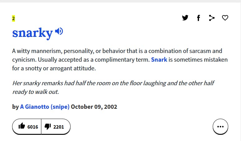 Snarky and hush… – All Things Work Together